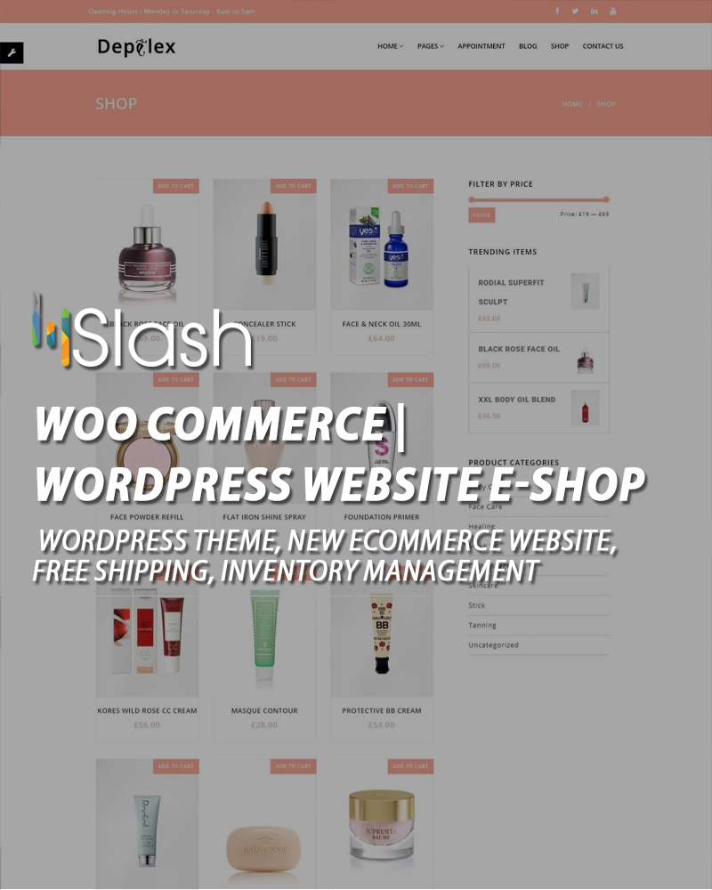 Woo Commerce | WORDPRESS WEBSITE E-SHOP | 4slash